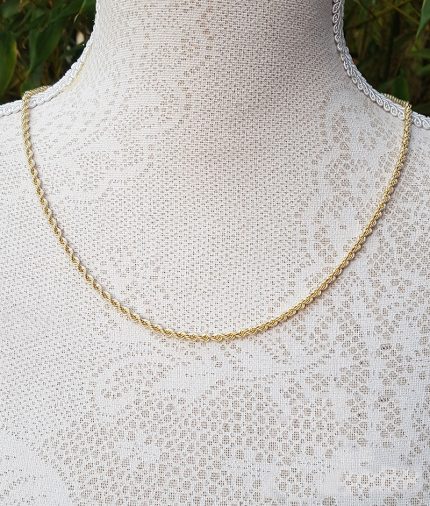 Chunky 9ct Yellow Gold Rope Chain Necklace in 16 to 28 inch lengths