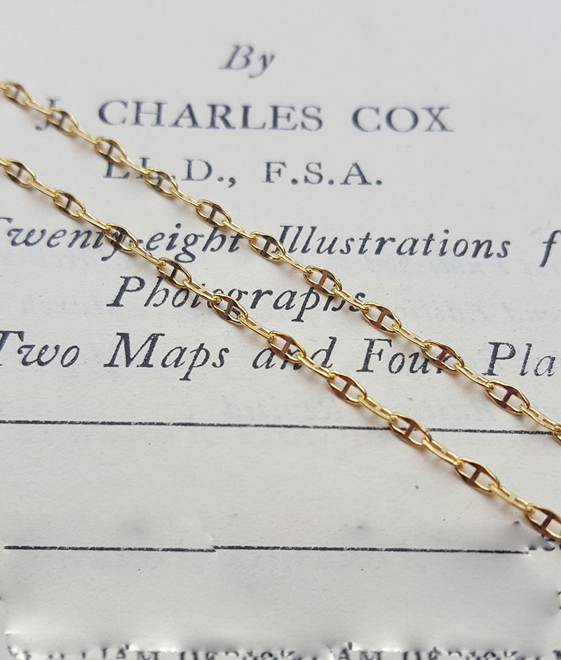 9ct Yellow Gold Anchor Style 0.9mm Chain Necklace 16" to 22"