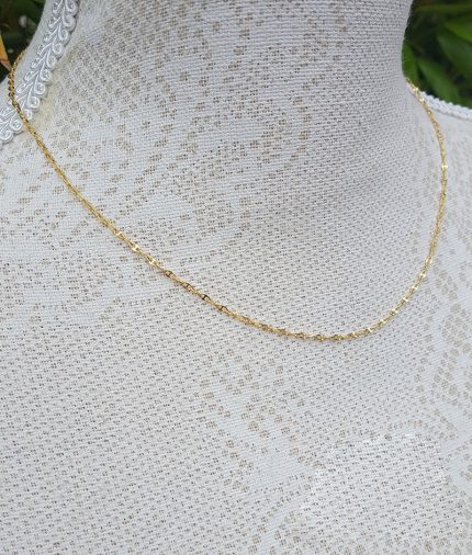 9ct Yellow Gold Anchor Style 0.9mm Chain Necklace 16" to 22"