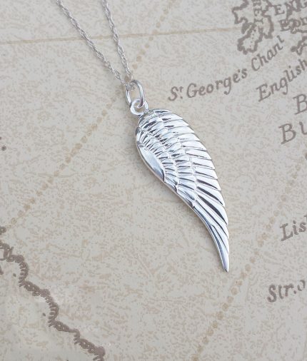 Sterling Silver Angel Wing Necklace from Chains of Gold
