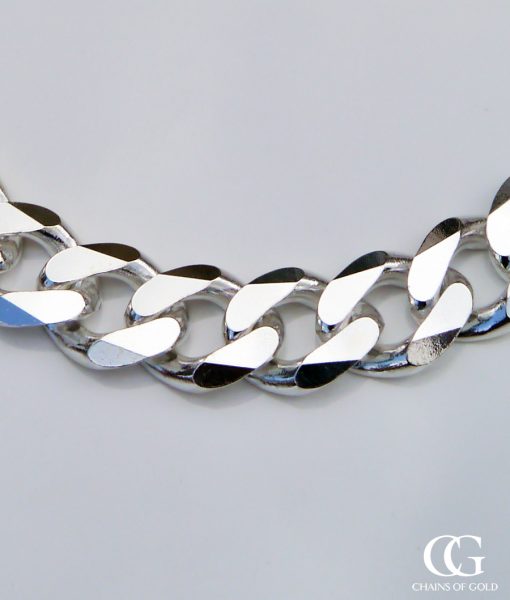 Chunky Sterling Silver 9mm Flat Curb Chain 18" 20" 24'' | Chains of Gold
