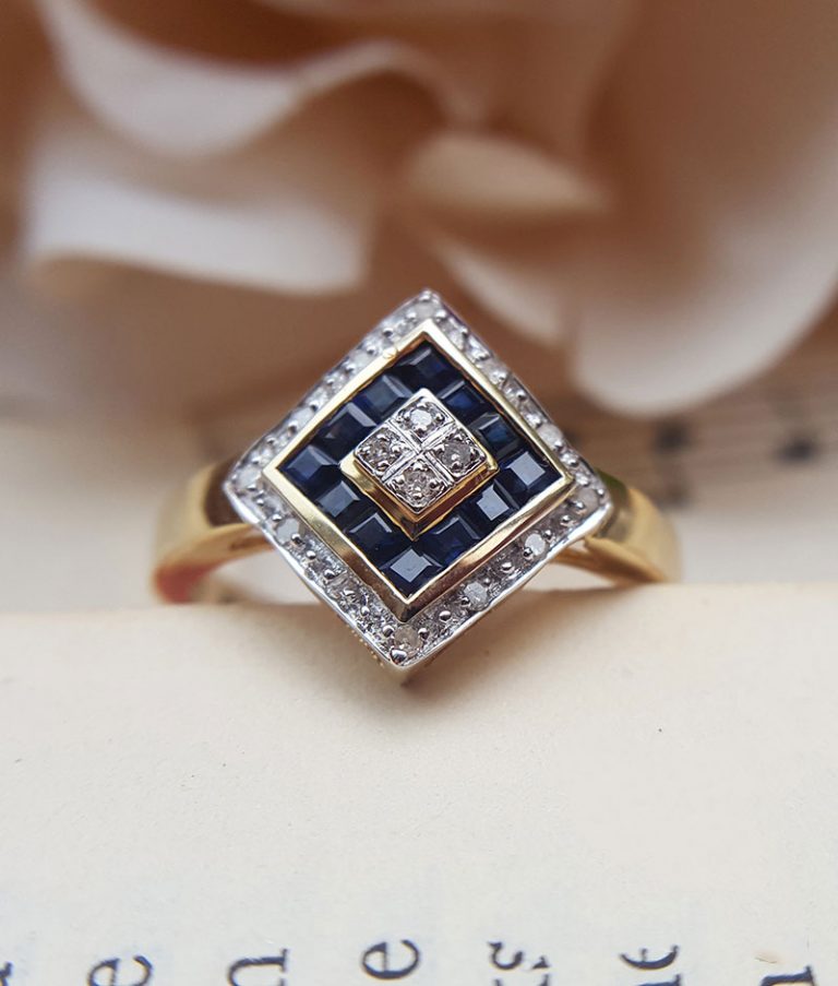 Antique Art Deco 18ct Yellow Gold & Platinum Diamond Ring