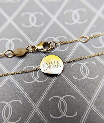 Personalised 9ct Yellow White or Rose Gold Disc Bracelet