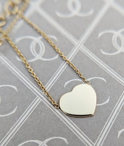 Personalised 9ct Yellow Gold Miniature Heart Tag Necklace