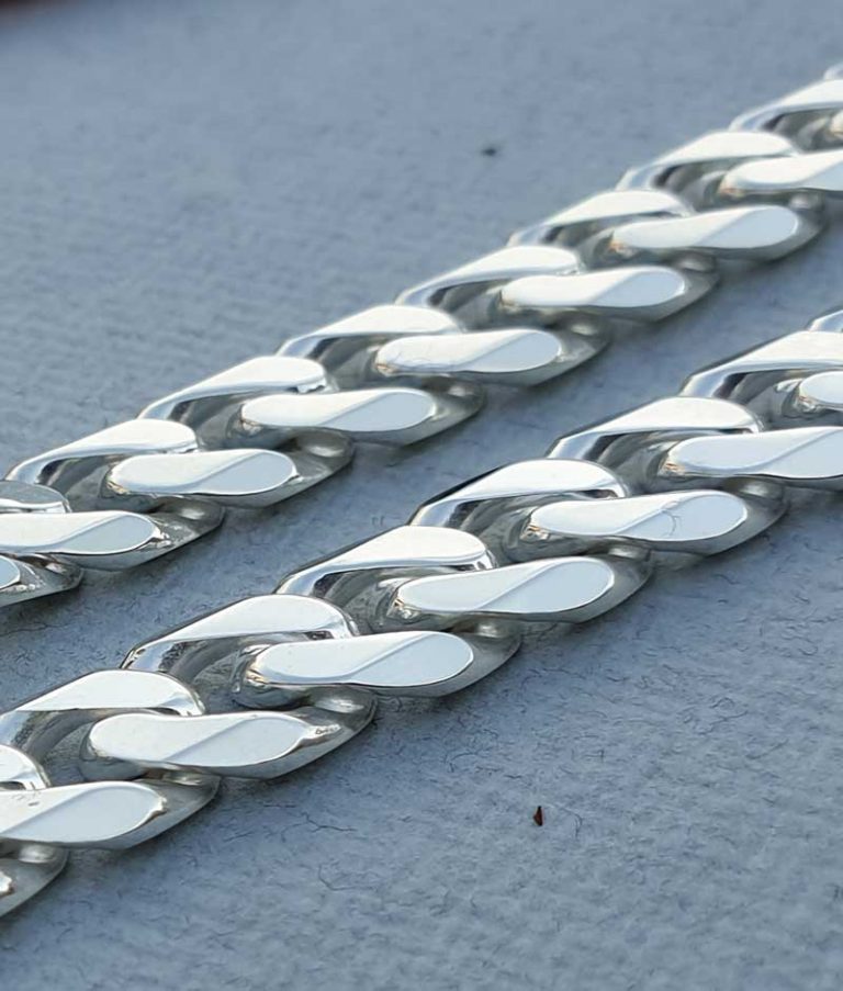 Thick Heavy Sterling Silver 9.5mm Square Curb Chain 20" 22" 24''